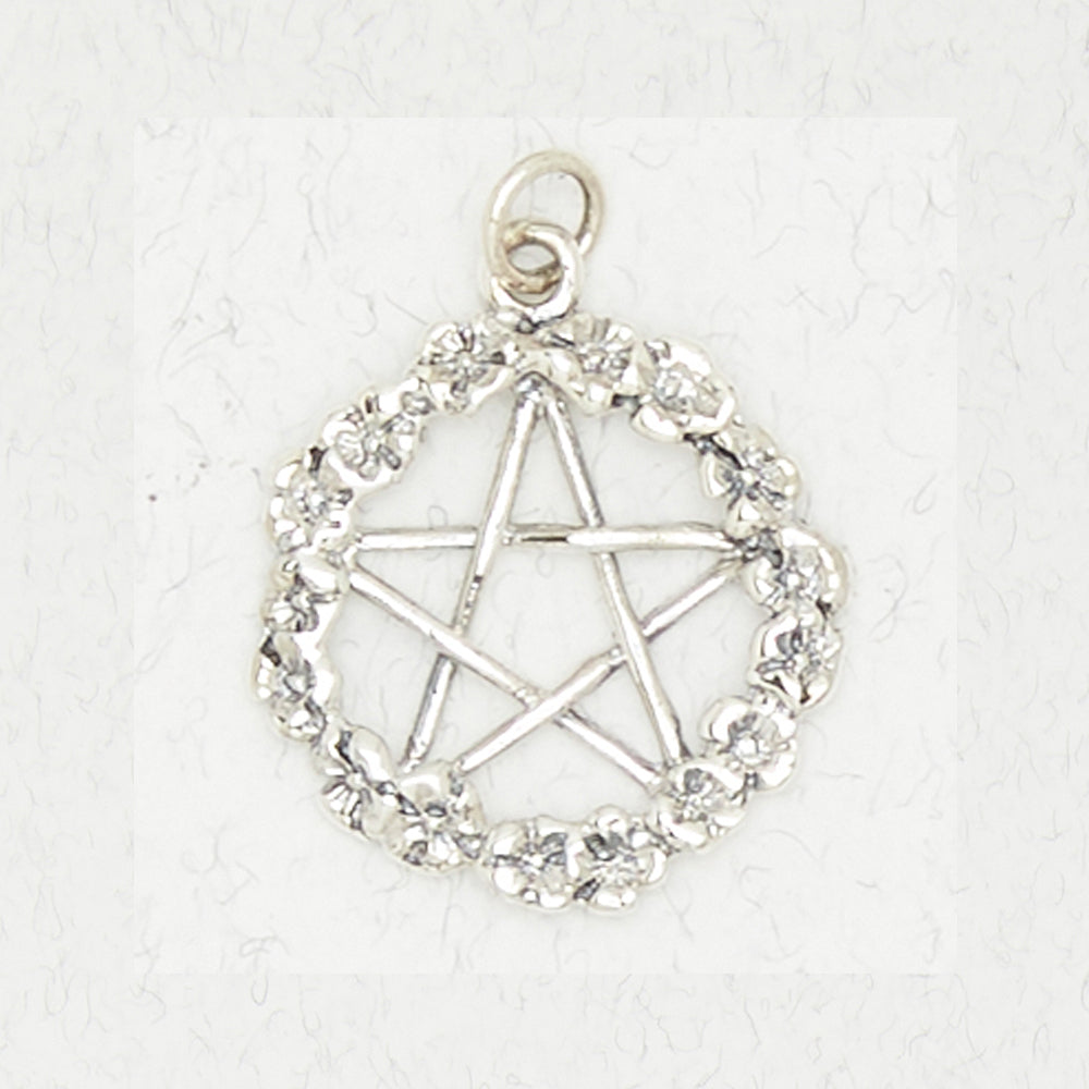 Pentacle with Flowers Pendant – The Mind's Eye II